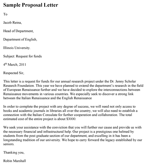 Sample Proposal Letter